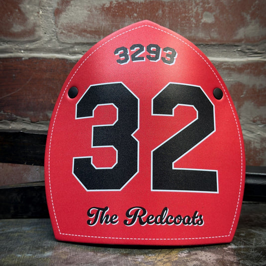 Custom Leather Fire Helmet Shields | Box 31 Leatherworks