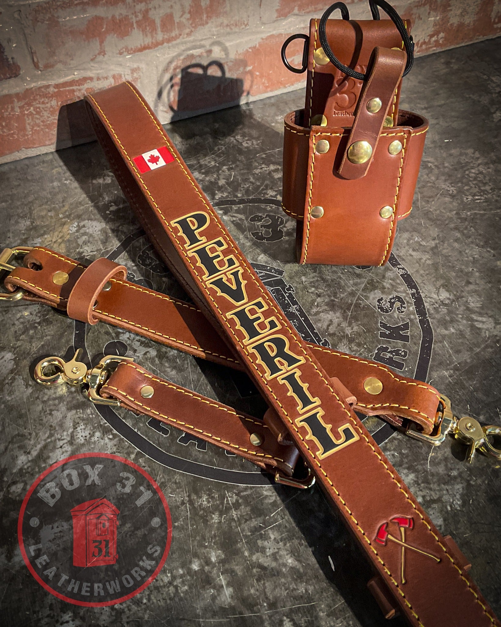 Custom Firefighter Radio Strap – Box 31 Leatherworks