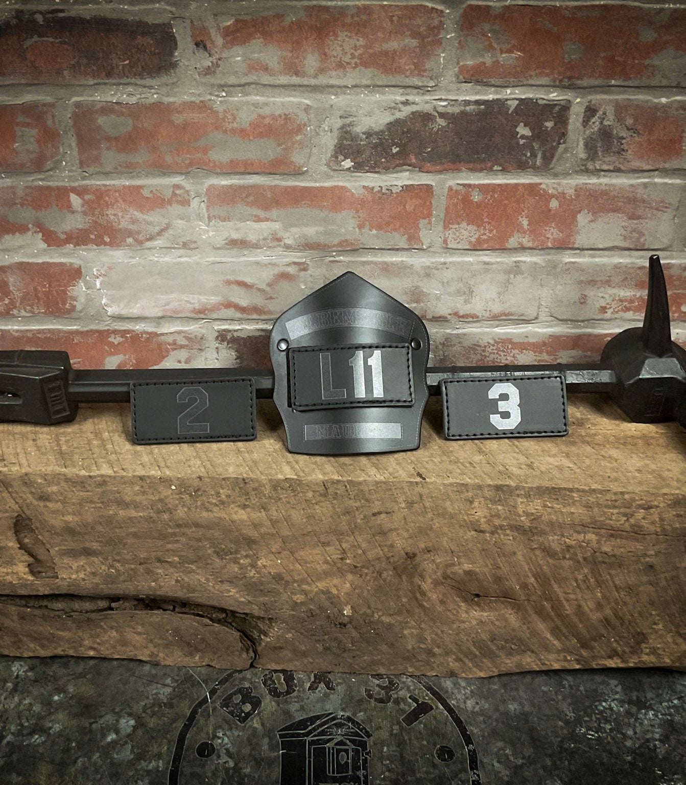 Passport Shield – Custom Leather Fire Helmet Front | Box 31 Leather ...