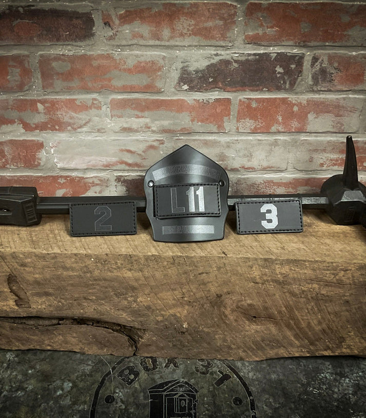 Passport Shield – Custom Leather Fire Helmet Front | Box 31 Leather ...